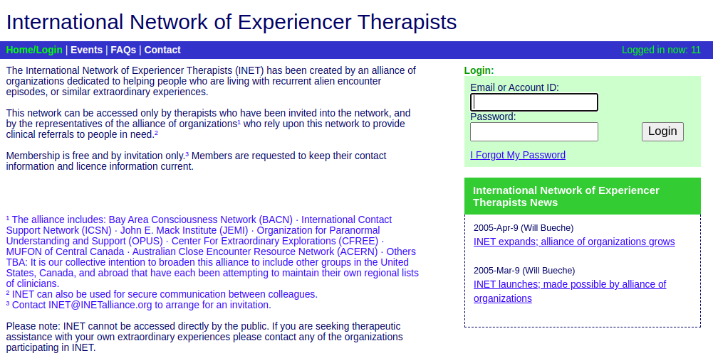 INET International Network of Experiencer Therapists | Anomaly Archives